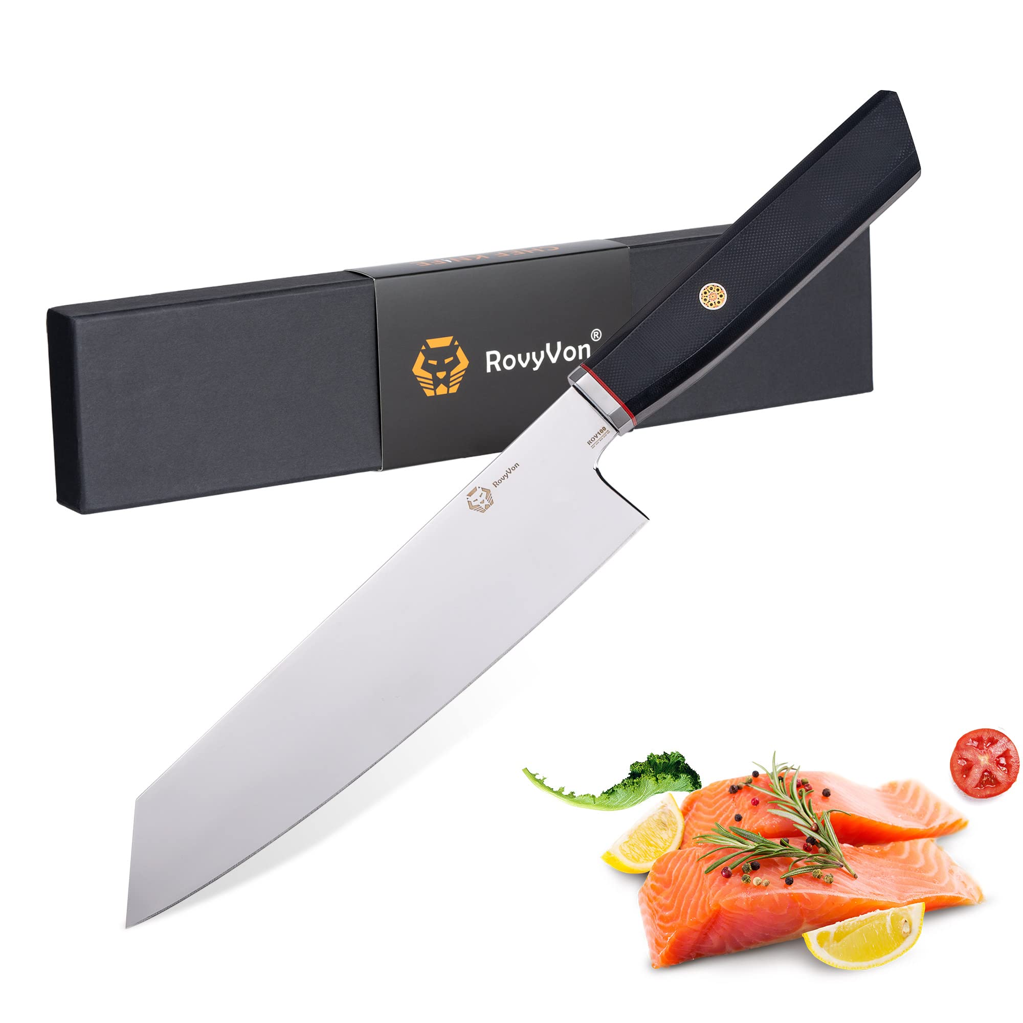 RovyVon Chef Knife - 8.15 inch - German Steel - Ergonomic Handle - Professional Sharp Kitchen Knife