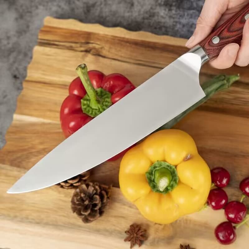 Chef knife Steel-8 Inch -German Stainless Steel In High Carbon Professional Kitchen Knife Sharp Paring Knife With Ergonomic Handle,Kitchen Gadgets and Gift