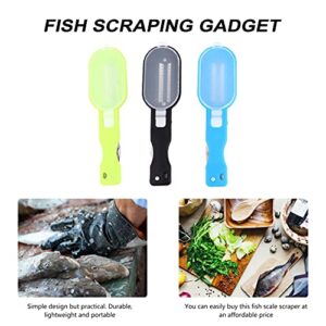 Cabilock Tile Tools 3pcs Fish Scaler Sawtooth Scarper Stainless Steel Fish Scales Cleaning Brush Fish Scales Skin Removing Peeling Gadget Seafood Processing Kitchen Tool (Random Color)