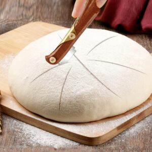 YARDWE Bread Lame Slashing Tool Stainless Steel Bread Bakers Lame with Wood Handle Bread Slicer Cake Cutter Slicer Dough Making Slasher for Cutting Cake Bread Pizza Coffee