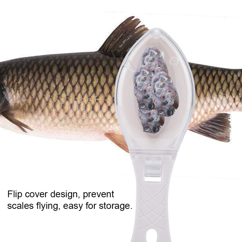 Yosoo Plastic Fish Scaler Remover, No Mess Fish Descaler Tool Fish Scraper, Fast Cleaning Fish Skin Brush Cleaning Kit