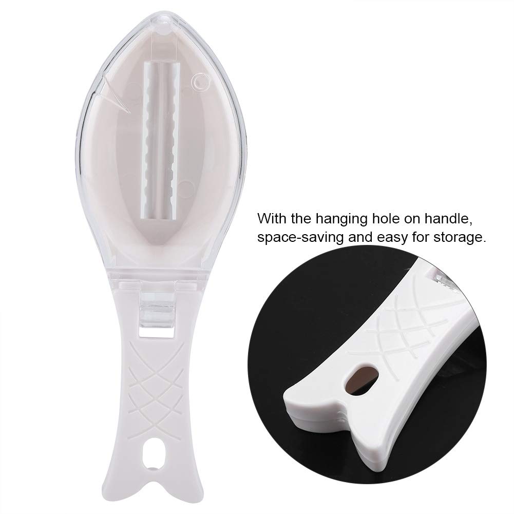 Yosoo Plastic Fish Scaler Remover, No Mess Fish Descaler Tool Fish Scraper, Fast Cleaning Fish Skin Brush Cleaning Kit