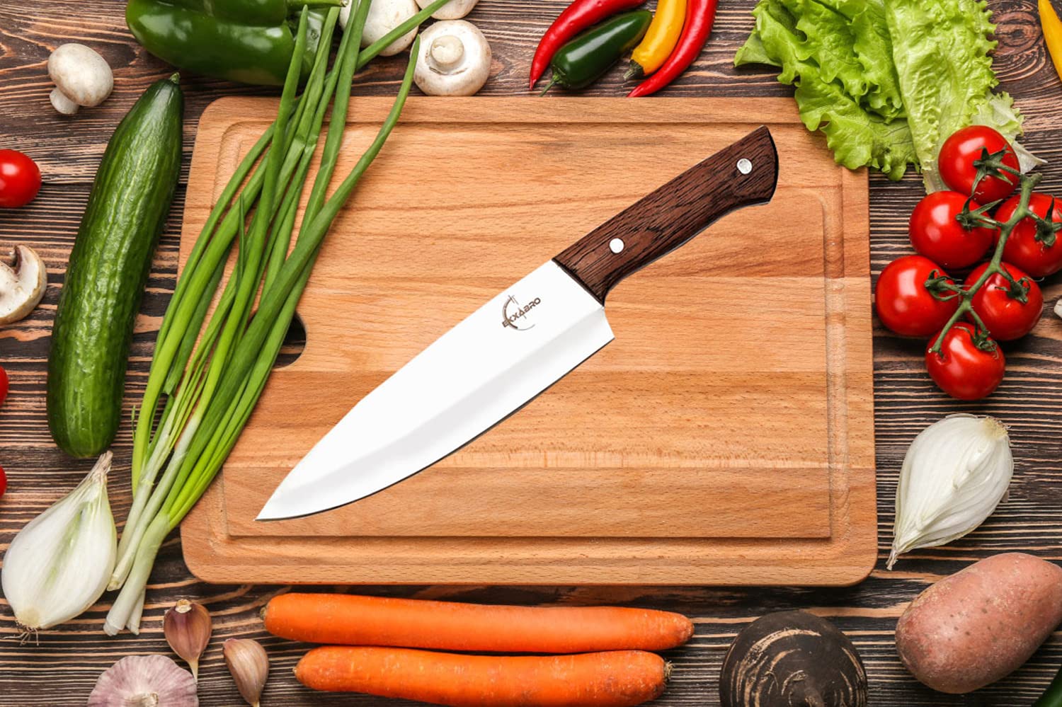 8 Inch Chef Knife - Professional Kitchen Knife Made of High Carbon Stainless Steel, Ultra Sharp Full Tang Chef's Knife,- Rust-Resistant