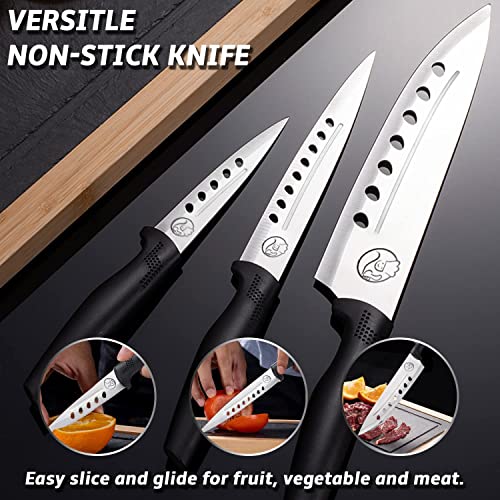 Professional Chef Knife - Stainless Steel Chef's Knives - Australian Designed and Tested Meat Knife - Cooking Knife - Sharp Cutting Knife - Non-Slip Rubber Handle with warranty (S + M + L)