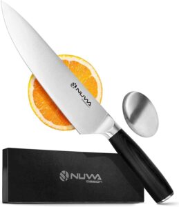 gear district 8" professional chef knife - high carbon german steel, razor-sharp blade, ergonomic handle, full tang design, includes hand deodorizer