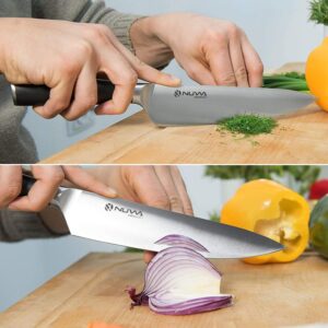 GEAR DISTRICT 8" Professional Chef Knife - High Carbon German Steel, Razor-Sharp Blade, Ergonomic Handle, Full Tang Design, Includes Hand Deodorizer