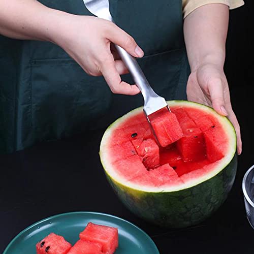 2-in-1 Watermelon Fork Slicer 3PCS,Watermelon Cutter, Watermelon Slicer Cutter,Watermelon Fork Slicer Cutter Dual Head Stainless Steel Fruit Fork Slicer Knife for Summer Party,Beach