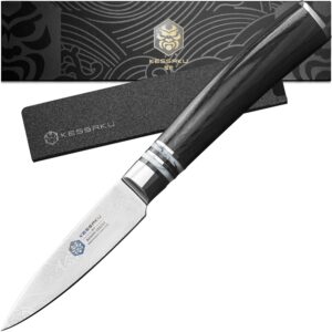 kessaku 3.5-inch paring knife - ronin series - forged high carbon 7cr17mov stainless steel - pakkawood handle with blade guard