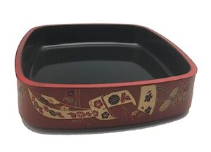 japanbargain 4076, sashimi sushi serving tray plate platter dish japanese plastic lacquered sushi oke hangiri, 12.75 inch