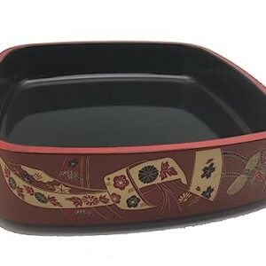 JapanBargain 4076, Sashimi Sushi Serving Tray Plate Platter Dish Japanese Plastic Lacquered Sushi Oke Hangiri, 12.75 inch