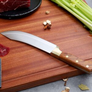 KOFERY Forged Stainless Steel Butcher Chef Knife Meat Cleaver with Wood Handle and Sheath