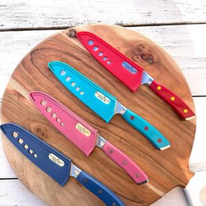 Cooking with Kids - Junior Chef's Knife for Kids (CRIMSON) - Full Tang, Tapered Demi-Bolster Design, High Performance German Stainless Steel: Real Cooking Tools for Children…