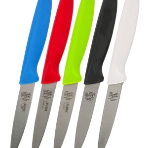 The Kosher Cook Kitchen Knife 5-Piece Set - 4 inches - Steak and Vegetable Knife - Razor Sharp Pointed Tip, Straight Edge - Color Coded Kitchen Tools