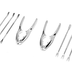 Nantucket Seafood Tools Seafood, 6 Picks and 2 Cracker, Silver