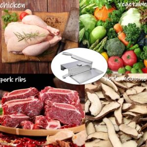 SJDFK Manual Bone Meat Slicer,Stainless Steel Cutter Machine,Rib Fish Chicken Beef Cutting Machine for Home Cooking and Commercial 15.3 In