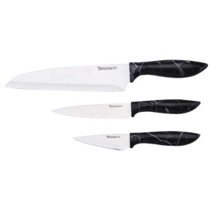 hampton forge splash marble 3pc cutlery set, 0.70 lb, multi