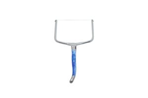 laguiole premium sturdy stainless steel cheese slicer/lyre for hard & soft cheeses, sapphire blue handle by clermont coutellerie