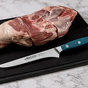 ARCOS Boning Knife 6 Inch Nitrum Stainless Steel and 160 mm blade. Professional Butcher Knife to Slice Bones from Meat. Ergonomic Polypropylene Handle. Series Brooklyn. Color Blue.