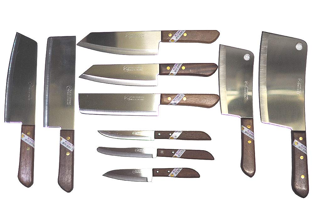 GIVEORBUY SellerGiveOrBuy Set of 10 Kitchen Chef's Knives Kiwi Thailand Brand ship from