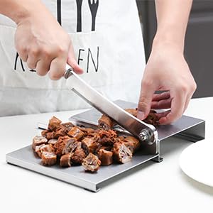 Medozic Manual Meat Slicer, Stainless Steel Household Cutter Machine, Meat Slicer For Beef Jerky Chicken Bacon And Corn