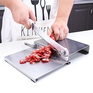 Medozic Manual Meat Slicer, Stainless Steel Household Cutter Machine, Meat Slicer For Beef Jerky Chicken Bacon And Corn