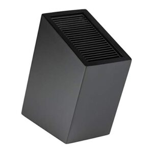 rockingham forge sloping matt black universal knife block, 20 slots for knives up to 20cm blade length