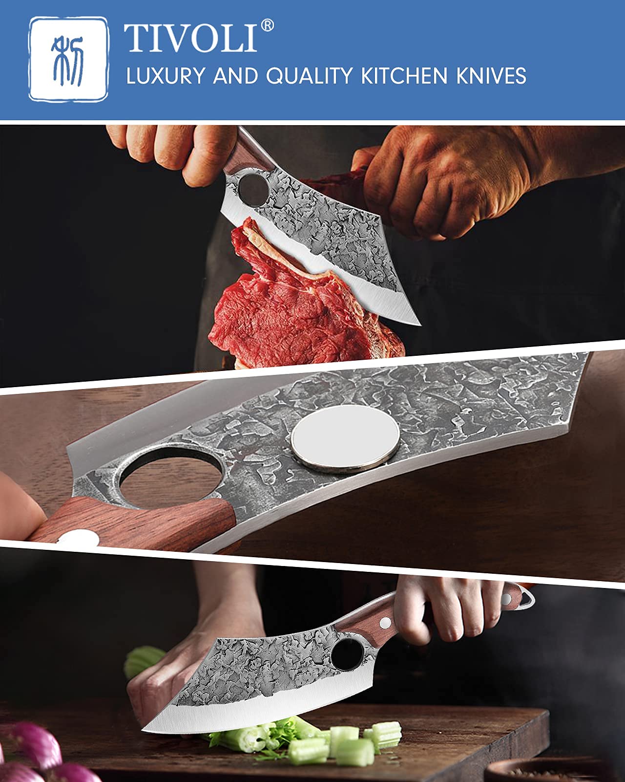 TIVOLI Meat Cleaver Knife Set