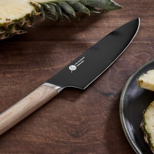 Everdure German Steel Professional Chef Knife, 8 Inch Knife with Titanium Coated Blade and Pakka Wood Handle, Perfect Kitchen Knife for Slicing or Dicing your Vegetables and Meat