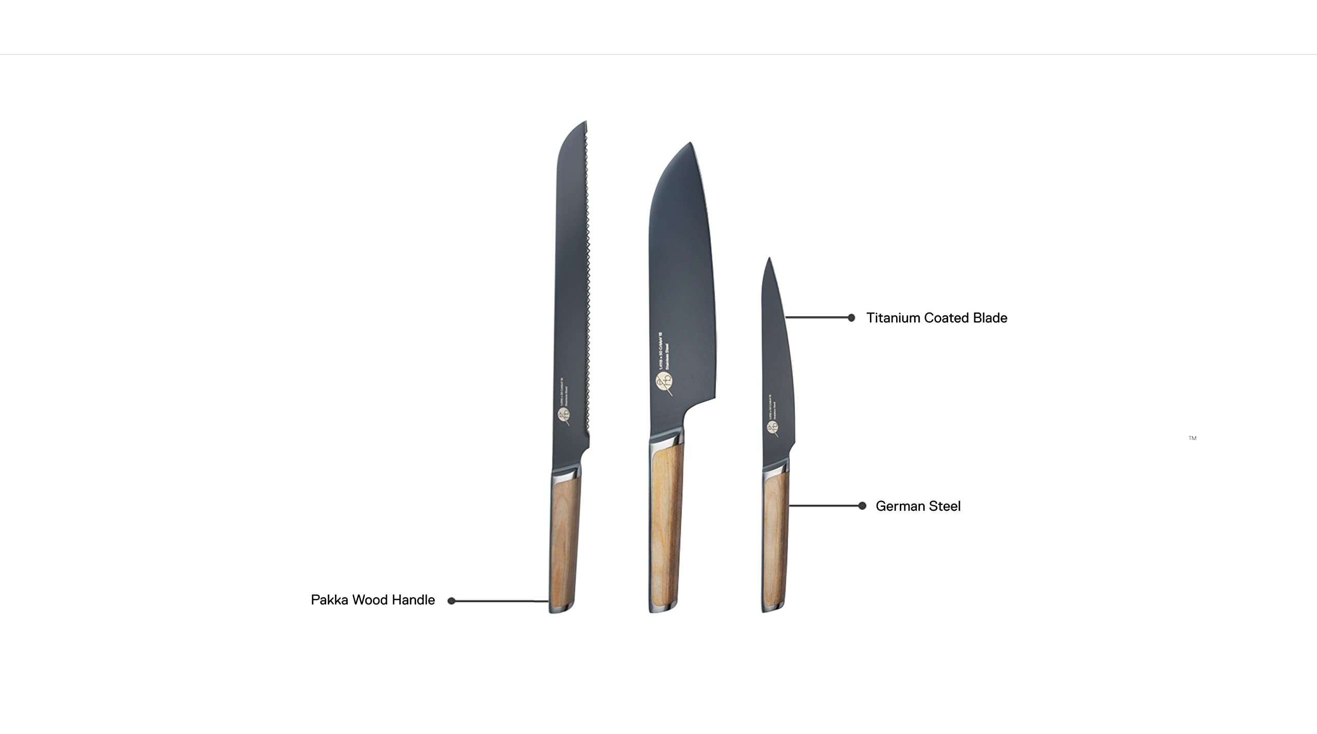 Everdure German Steel Professional Chef Knife, 8 Inch Knife with Titanium Coated Blade and Pakka Wood Handle, Perfect Kitchen Knife for Slicing or Dicing your Vegetables and Meat