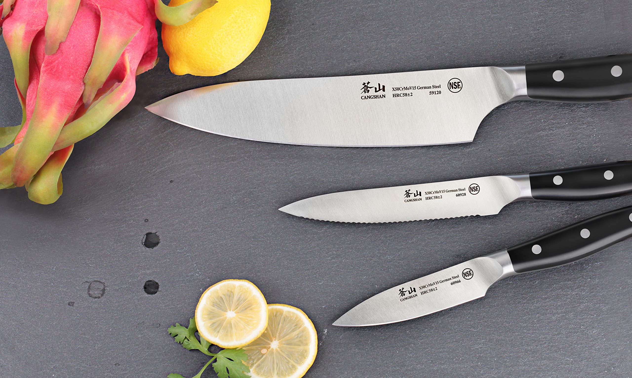 Cangshan D Series 61772 German Steel Forged 3-Piece Starter Knife Set