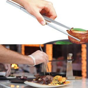 Kitchen Cooking Tweezers Tongs for Food - Set of 2,12-Inch Fine Tip Precision Tongs for Cooking and Serving