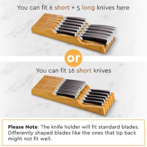 In-Drawer Knife Block Organizer and Utensil Organizer for Kitchen Drawers