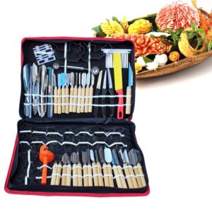 chunille 80pcs carving tool kit vegetable fruit peeling sculpting cutter toolbox diy