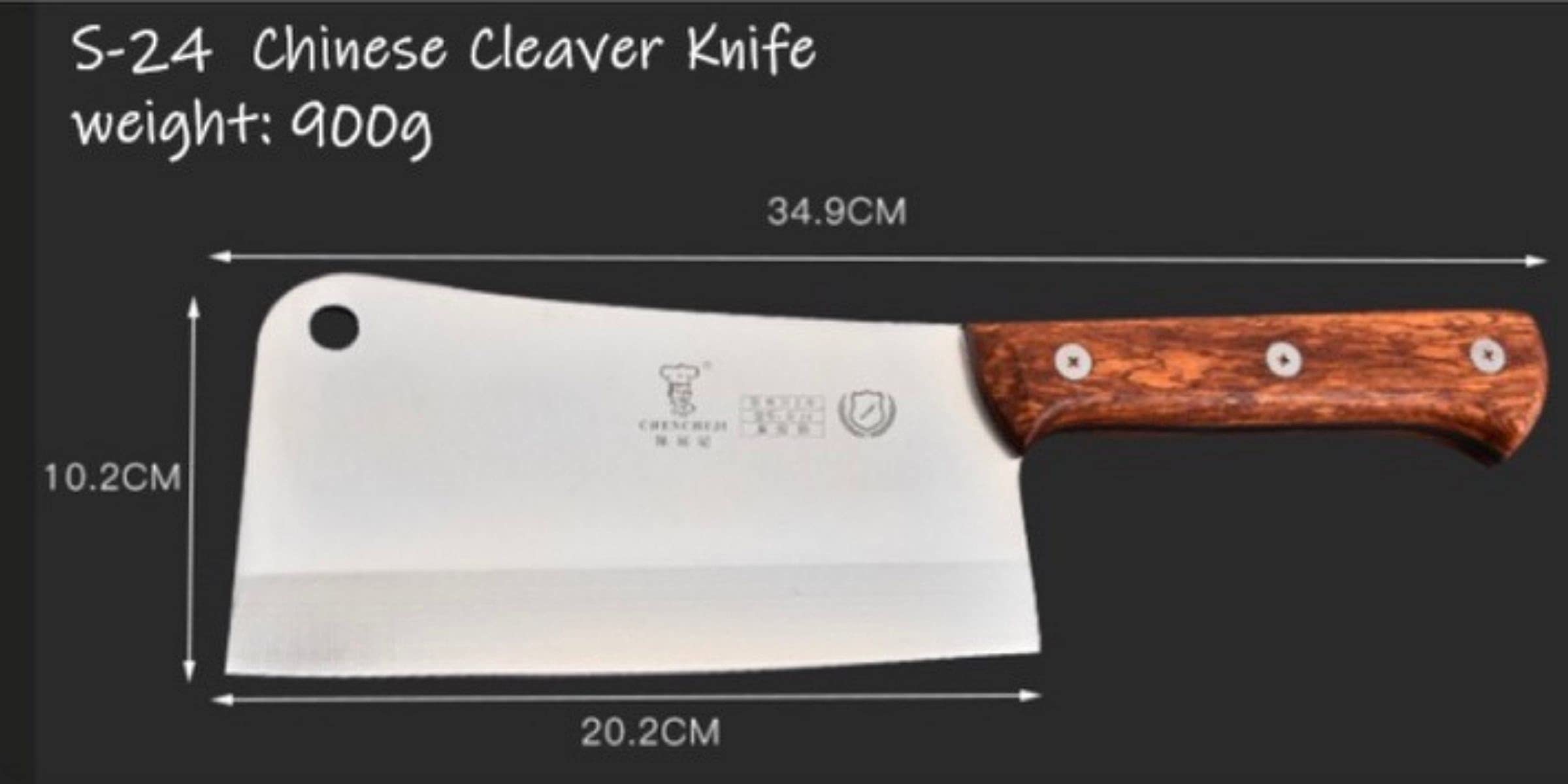 Non-Stick Coating Blade with Anti-Slip Wooden Handle Chinese Chopping Chef Butcher Cleaver Knife