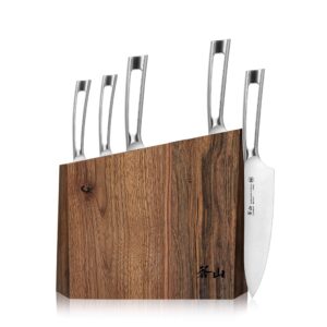 cangshan tn1 series 1024838 swedish 14c28n steel forged 6-piece knife block set, walnut