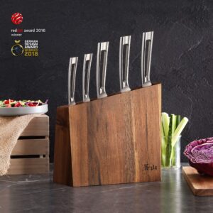 Cangshan TN1 Series 1024838 Swedish 14C28N Steel Forged 6-Piece Knife Block Set, Walnut