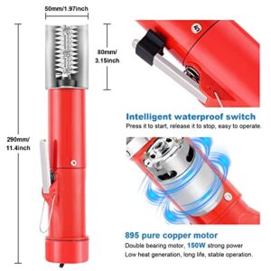 Electric Fish Scaler Remover 2600mAh Cordless Fish Scale Scraper Cleaner with Extra Cutter Head (Red)