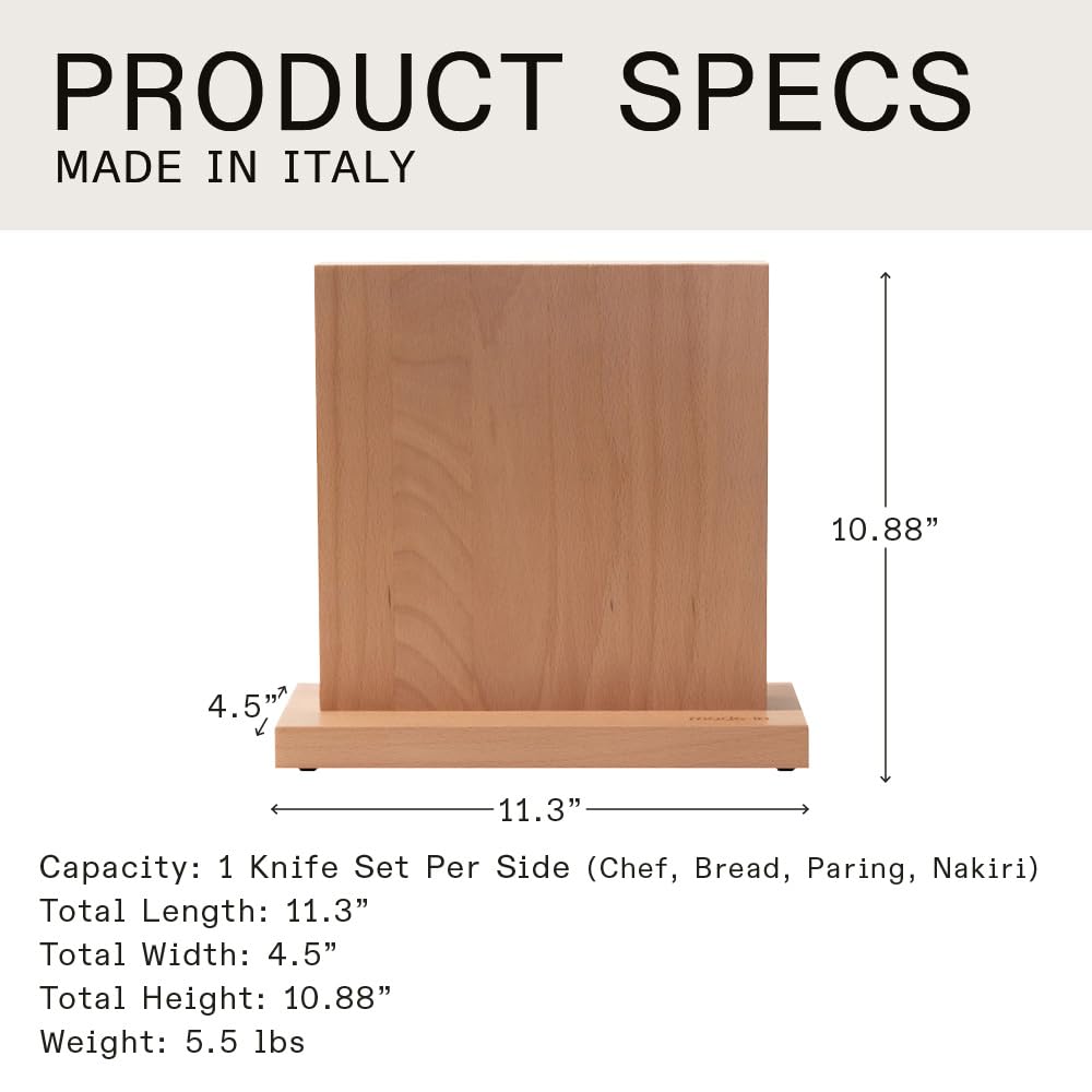 Made In Cookware - Knife Block - Italian Beechwood - Crafted in Italy