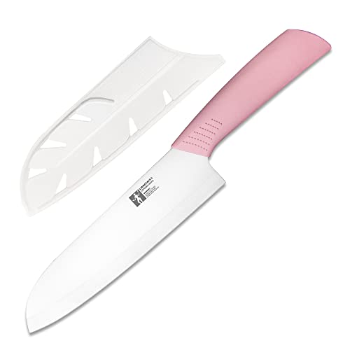 LIANGTAI Ceramic Knife 7 Inch Chef's Knife (Light Pink Handle)