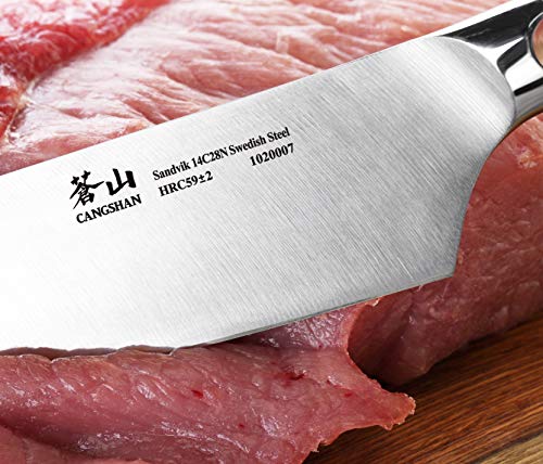 Cangshan TN1 Series 1020007 Swedish 14C28N Steel Forged Chef Knife, 8-Inch