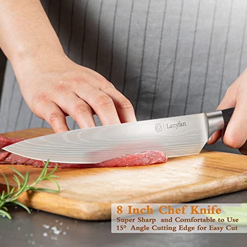 Professional Chef Knife 8 Inch, Sharp Kitchen Knife with Comfortable Handle, Cutting knife, High Carbon Stainless Steel Knife for Family & Restaurant, Cooking Gifts for Chef & Man with Gift Box