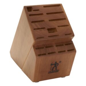 henckels 19-slot knife storage block - walnut stain