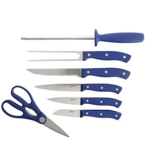 Oster - 128609.14 Oster Evansville High-Carbon Stainless Steel Cutlery Knife Block Set, 14-Piece, Yale Blue