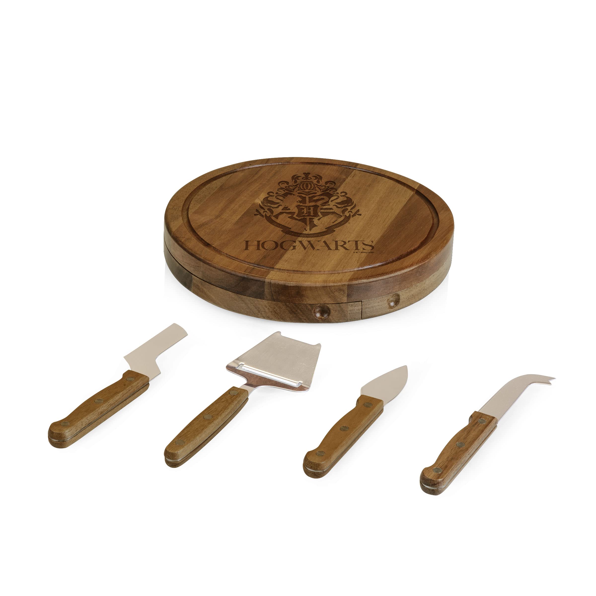 PICNIC TIME 855-04-512-053-18 Acacia Circo Cheese Board and Knife Set Charcuterie Board Set Wood Cutting Board 10.2 x 10.2 x 1.6 Harry Potter Hogwarts - Acacia Wood