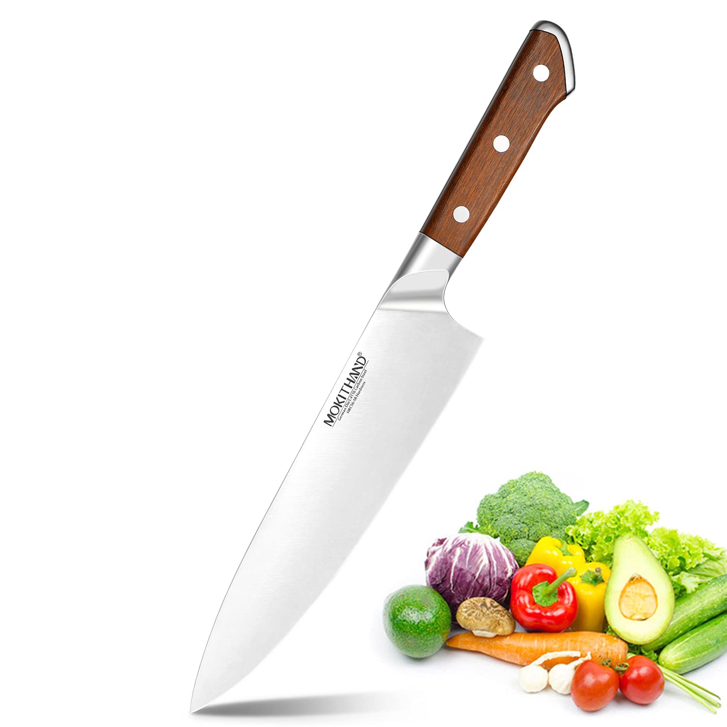 8 Inch Chef Knife Sharp Japanese Kitchen Knife Rosewood Handle Professional German 1.4116 Steel Meat Fish Cleaver Knife