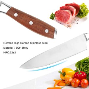 8 Inch Chef Knife Sharp Japanese Kitchen Knife Rosewood Handle Professional German 1.4116 Steel Meat Fish Cleaver Knife