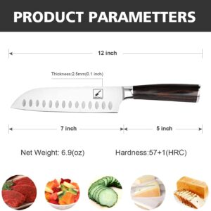 imarku 7 Inch Santoku Knife and 6 Inch Boning Knife German HC Stainless Steel Professional Knife with Ergonomic Pakkawood Handle for Home Kitchen