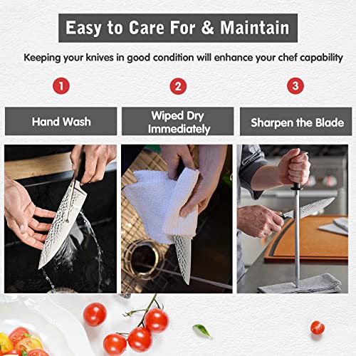 Chef Knife, 8 Inch Kitchen Knife Professional, Ultra Sharp German High Carbon Stainless Steel Cooking Knife, Ergonomic Wooden Handle Kitchen Knives with Premium Gift Box