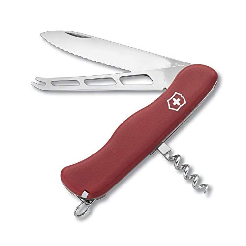 Victorinox 0.8303.W-X2 Cheese Knife Red 111mm Perfect for Cutting Cheese and Bread, Plus Opening Wine in VX Red 4.4 inches