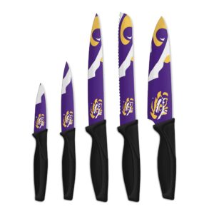 the sports vault ncaa lsu tigers 5-piece kitchen knife set